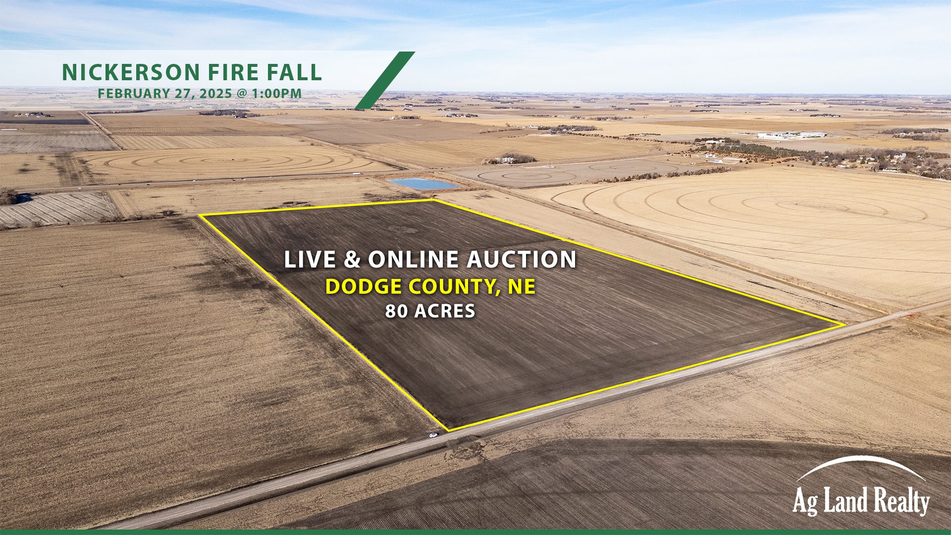 Absolute Land Auction Live & Online 80 Acres Irrigated Cropland Just ...